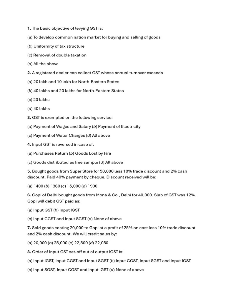 GST Basics and Key Concepts Explained | PDF | Value Added Tax | Debits And Credits