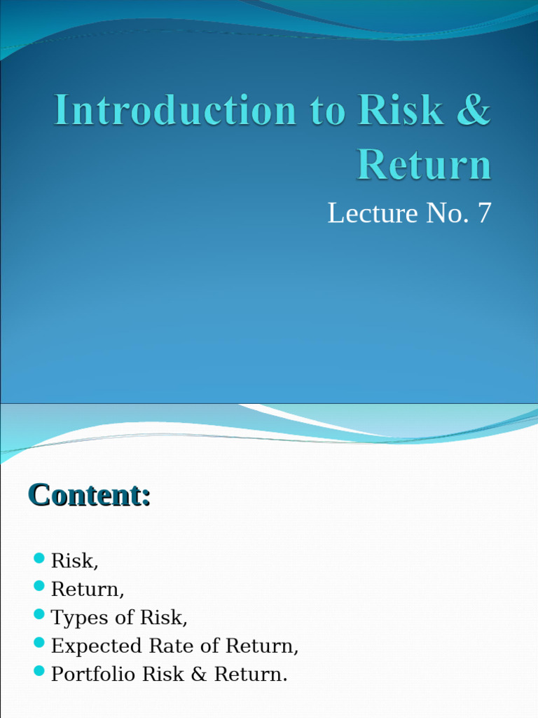 Understanding Risk and Return in Finance | PDF | Risk | Financial Risk