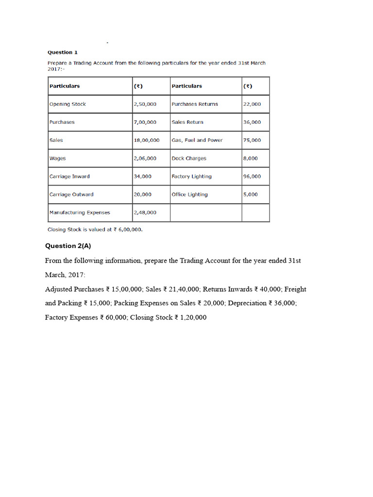 Financial STMT Ques | PDF