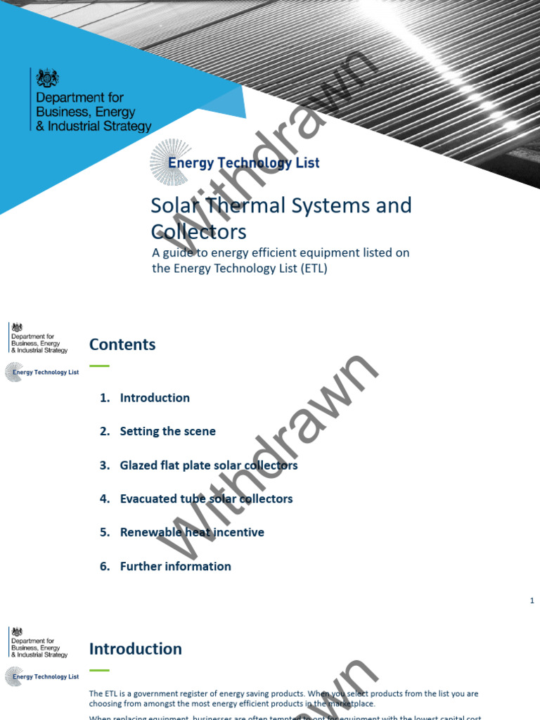 Guide to Solar Thermal Systems ETL | PDF | Water Heating | Solar Energy