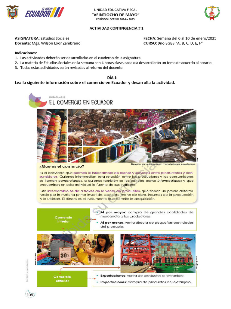 Actividad de Contingencia #1 Eess 9no A-B-C-D-E-F | PDF | Economias