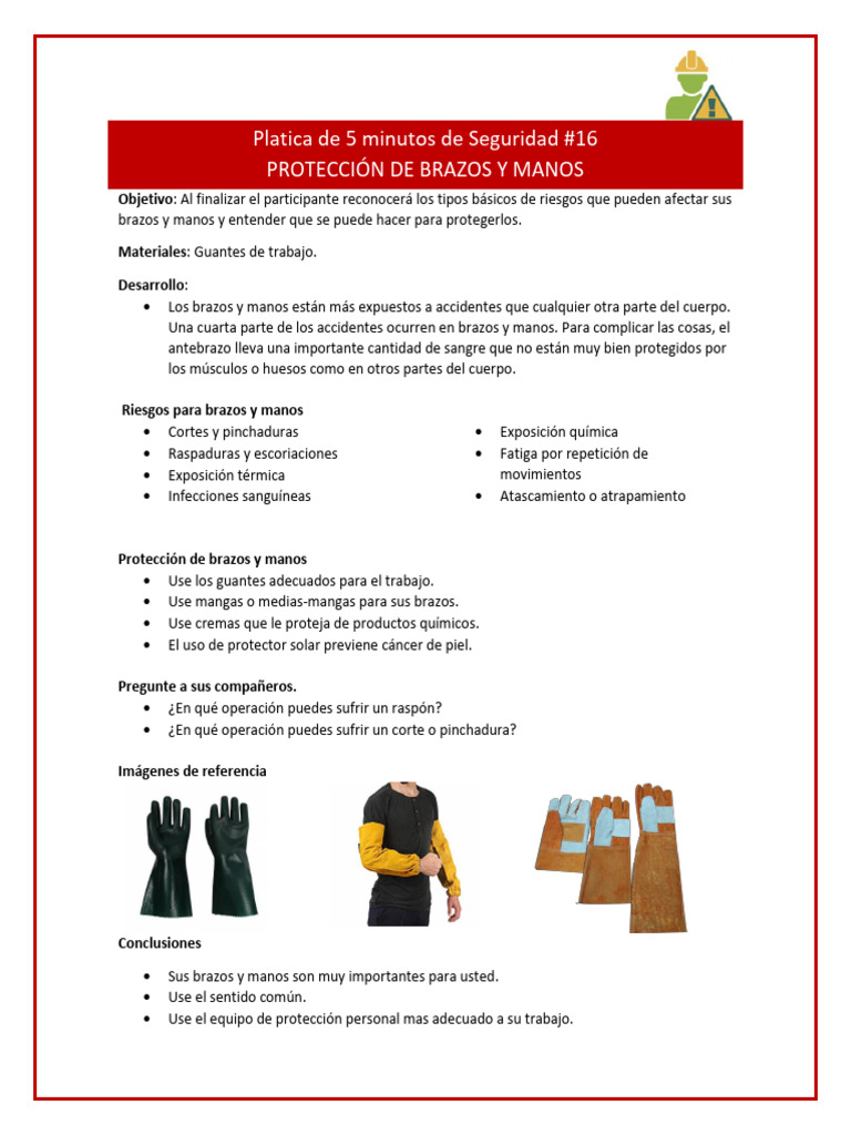 Platica de 5 Minutos 16 BRAZOS Y MANOS | PDF