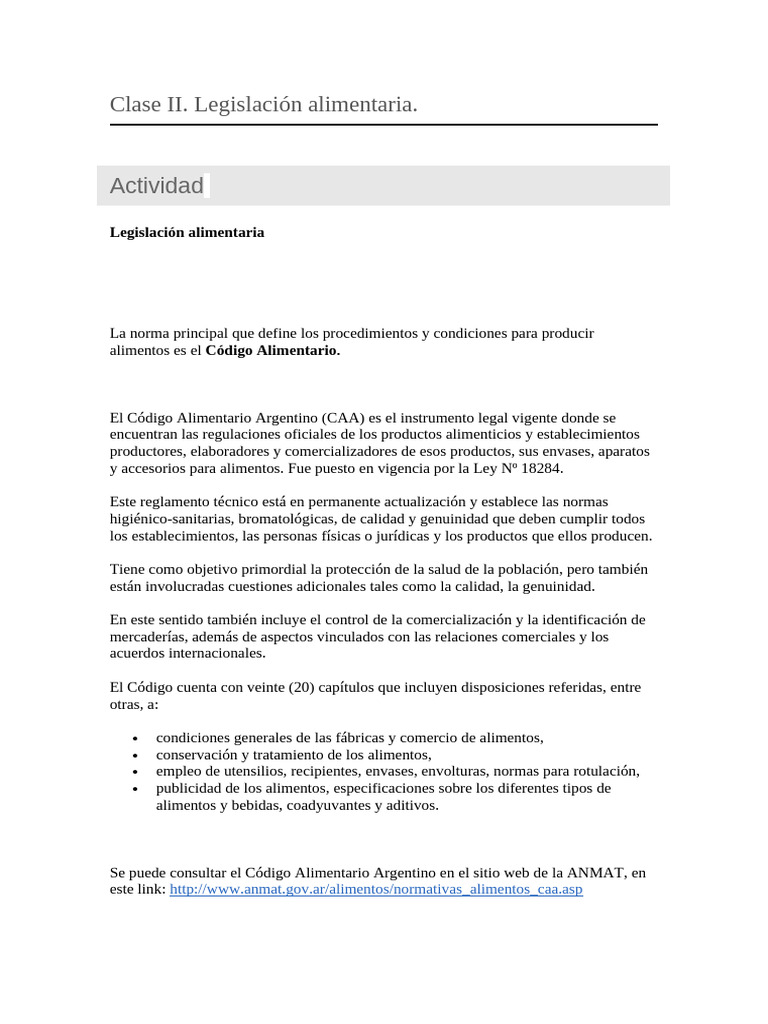 Legislación Alimentaria | PDF | Alimentos | Carne