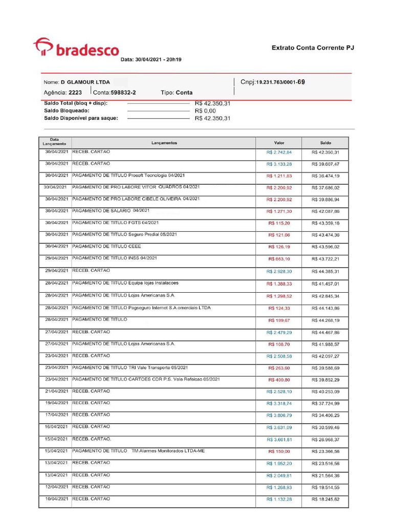 5.1 Extratos Bancários | PDF