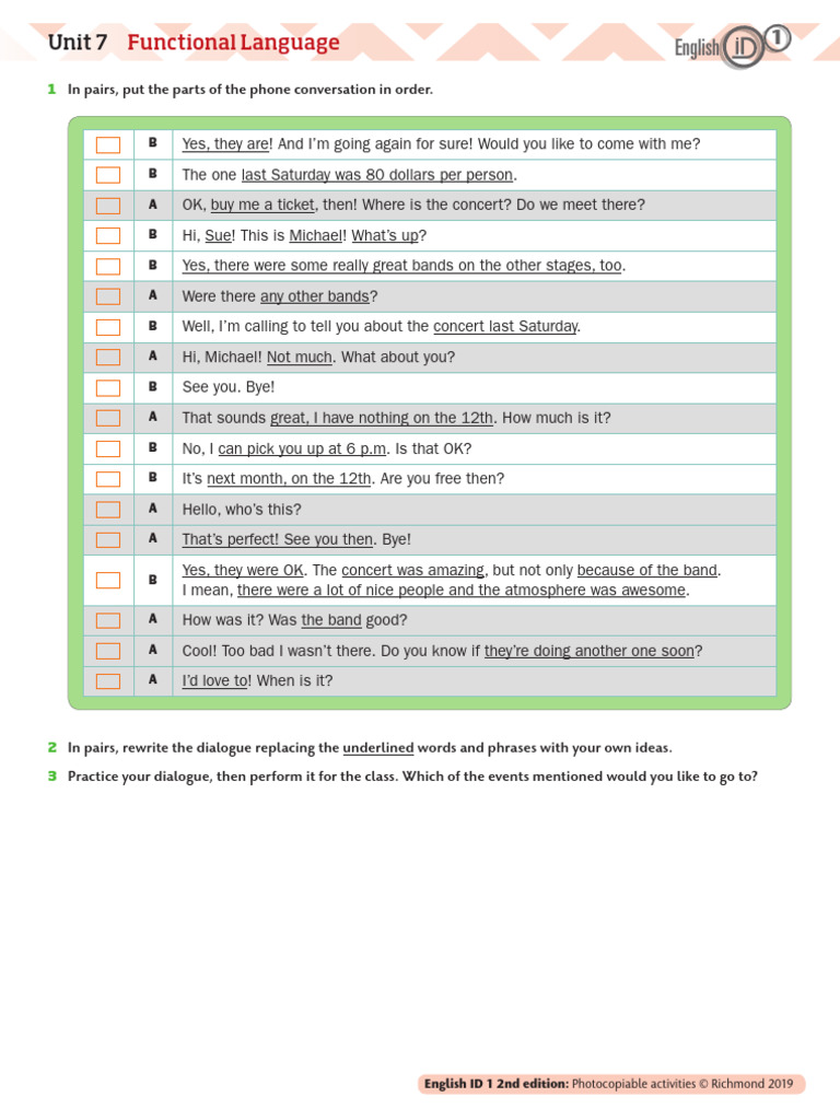 Phone Conversation Activities for English Learners | PDF