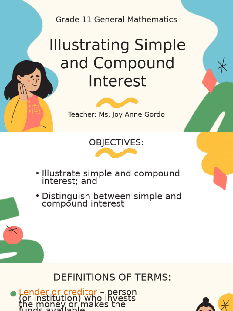 L1-Illustrating Simple and Compund Interest | PDF | Interest | Interest ...