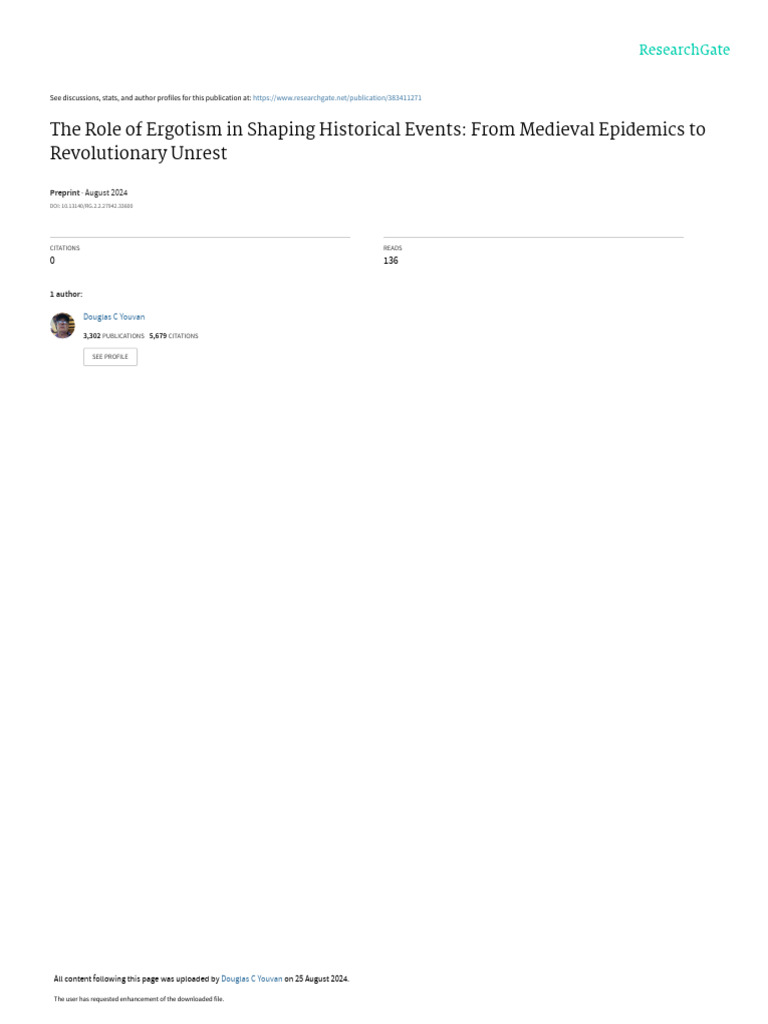 The Role of Ergotism in Shaping Historical Events From Medieval ...