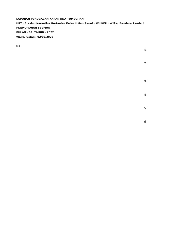 Karantina Tumbuhan Manokwari Pdf