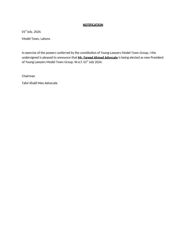 Notification | PDF
