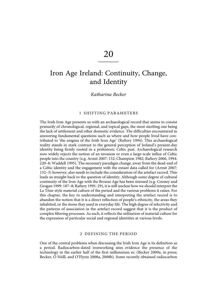 Iron Age Ireland Continuity Change and I | PDF | Iron Age | Bronze Age