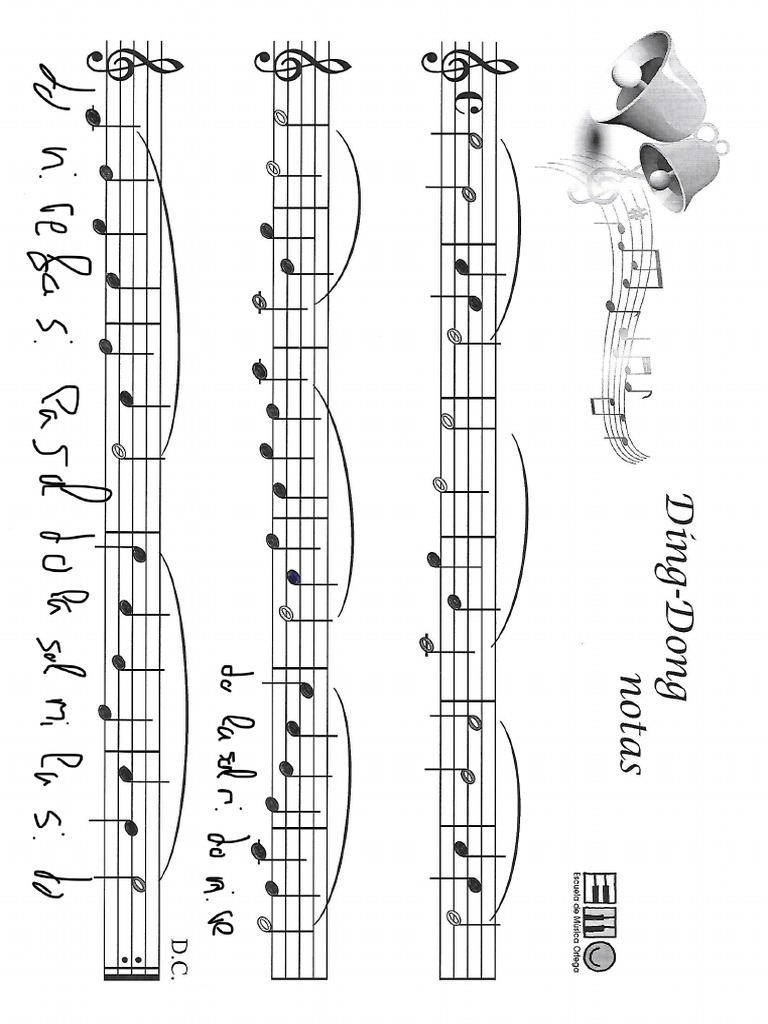 Partitura Ding-Dong Notas | PDF