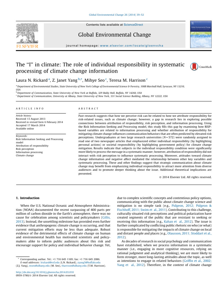 rickard2014 | PDF | Framing (Social Sciences) | Risk