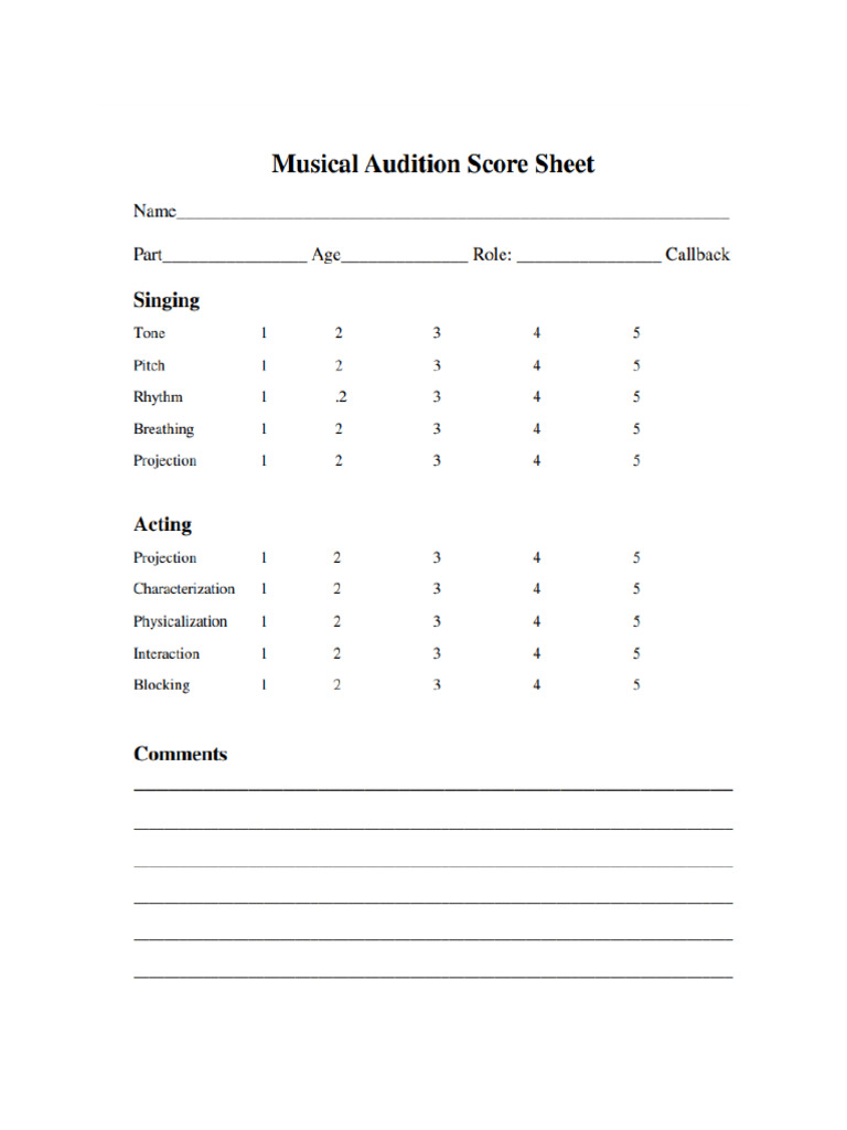 Musical Theater Audition | PDF