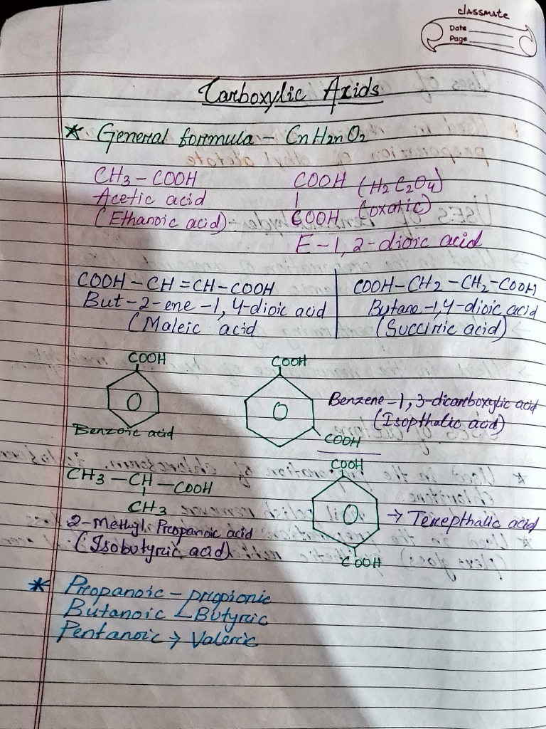 Carboxylic Acid Note | PDF | Organic Acids | Molecules