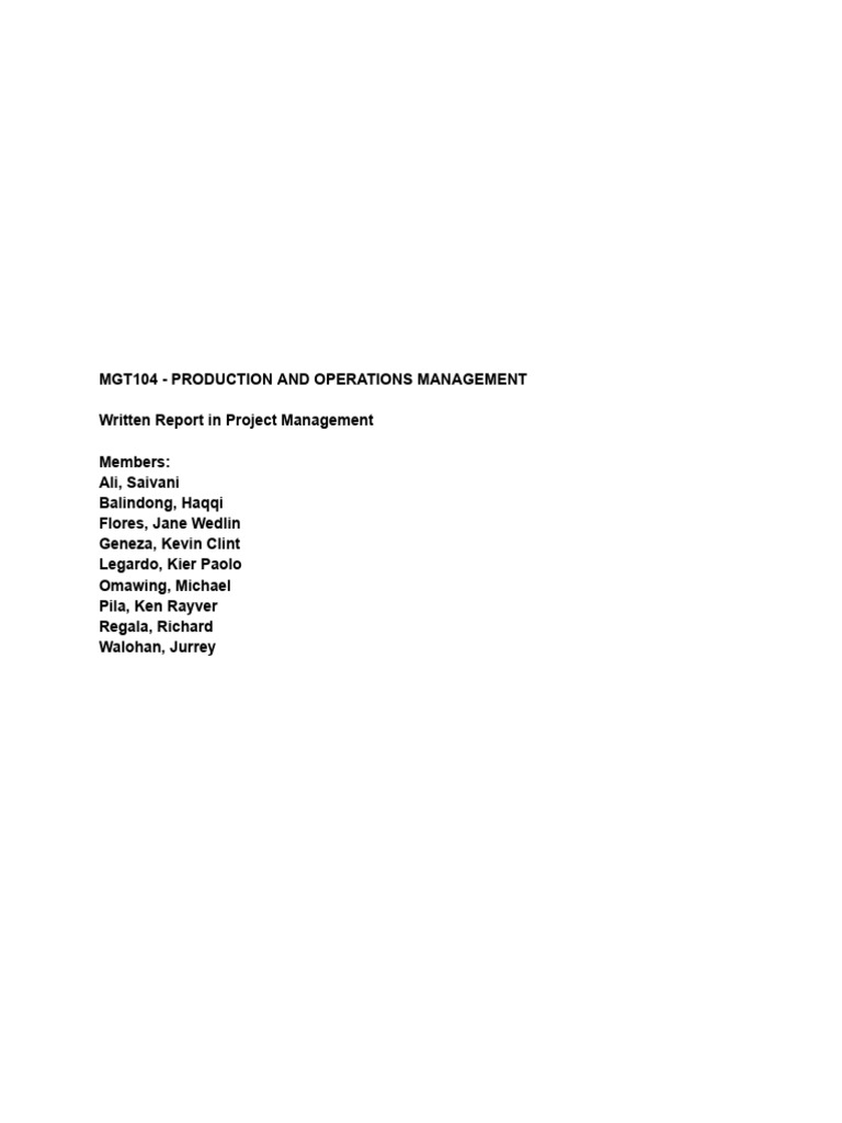 Project Management Written Report | PDF | Scrum (Software Development ...