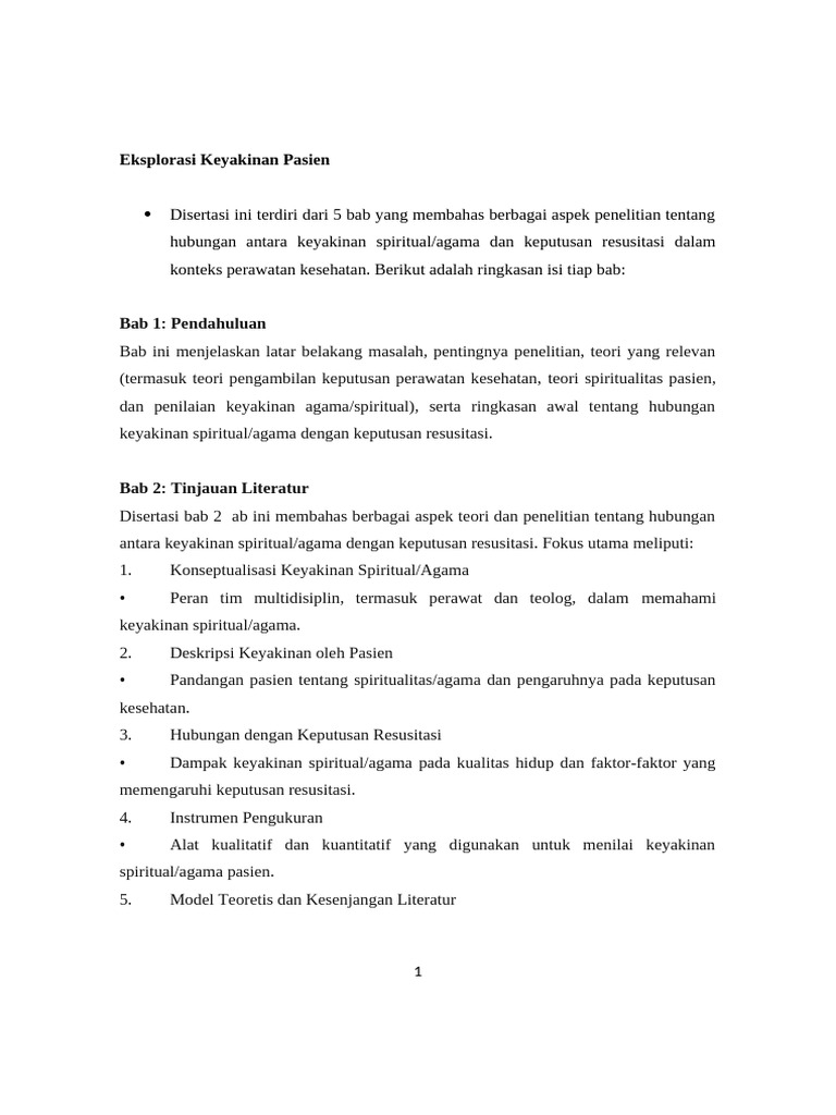 Keyakinan Spiritual dan Keputusan Resusitasi | PDF