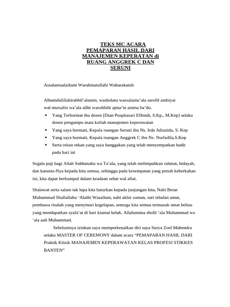 Teks MC Forkom 2024 | PDF