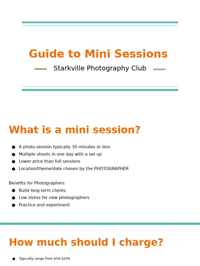 Guide To Mini Sessions | PDF | Fee | Photographer