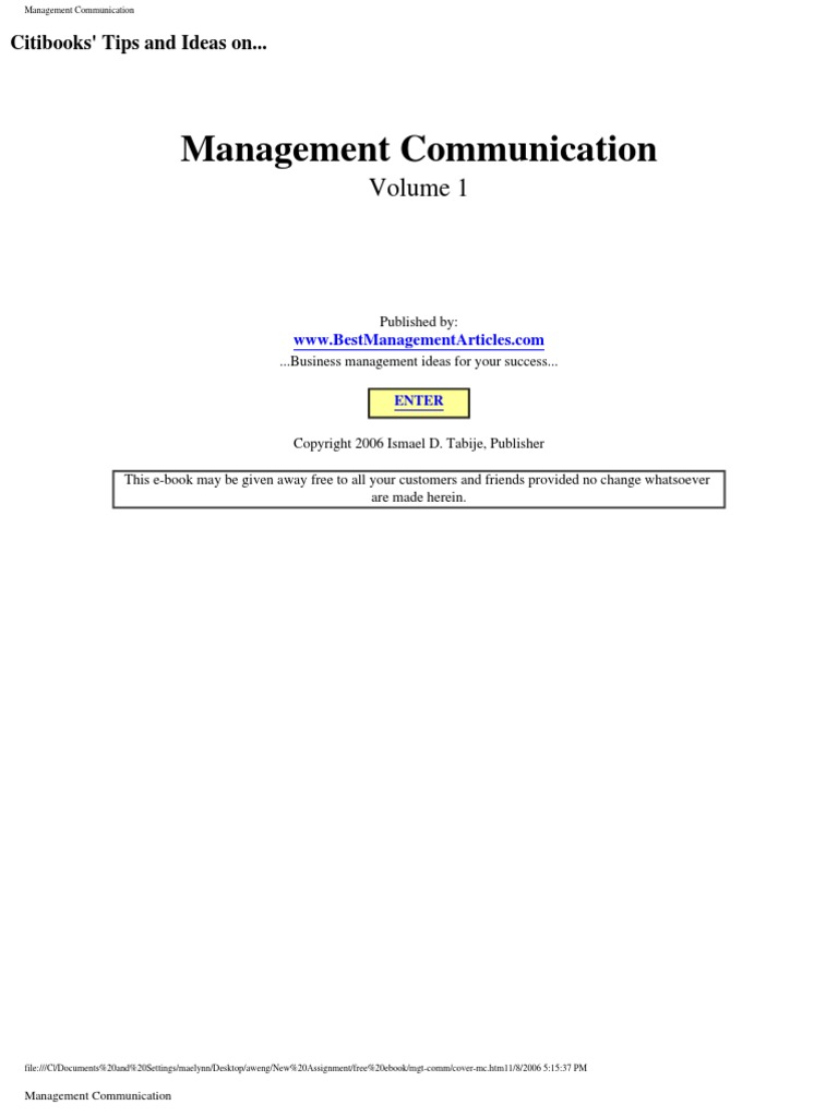 Management Communication: Citibooks' Tips and Ideas On.. | PDF ...