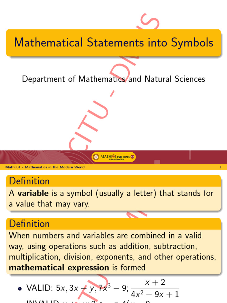 2.2math As Language (Translation) | PDF | Subtraction | Numbers