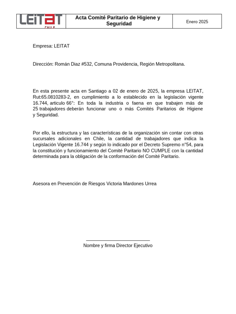 Carta Comite Paritario LEITAT | PDF