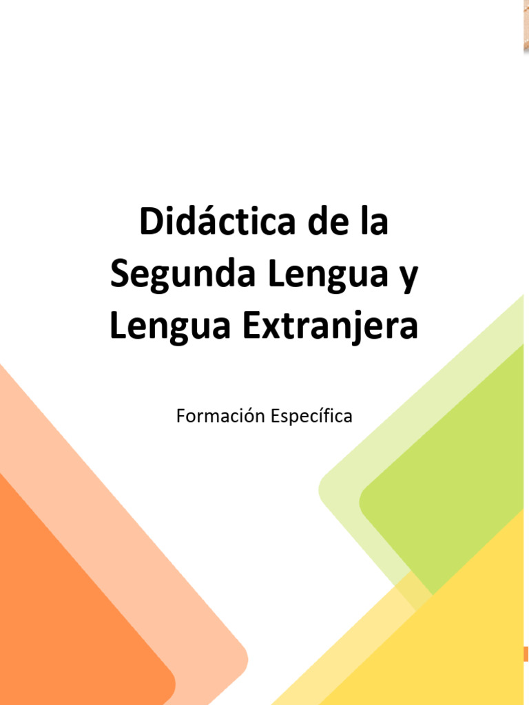 Didáctica de La Segunda Lengua | PDF | Enseñando | Segundo lenguaje