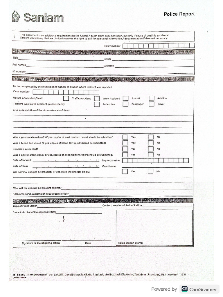 Sanlam Police Report | PDF