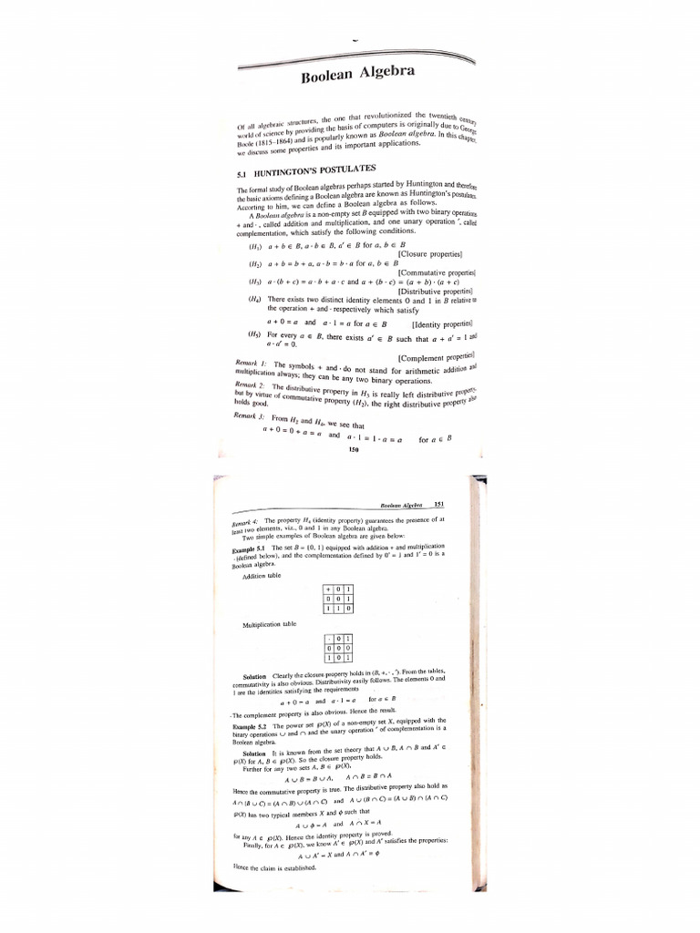 Boolean Algebra | PDF