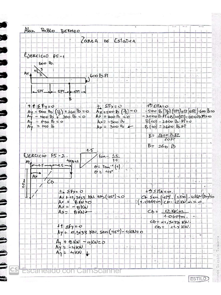 Tarea de Estática 2 Parcial | PDF