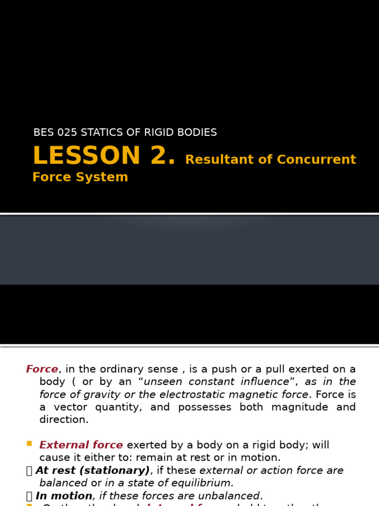 Bes 025 Mod2 Resultant of Concurrent FS | PDF