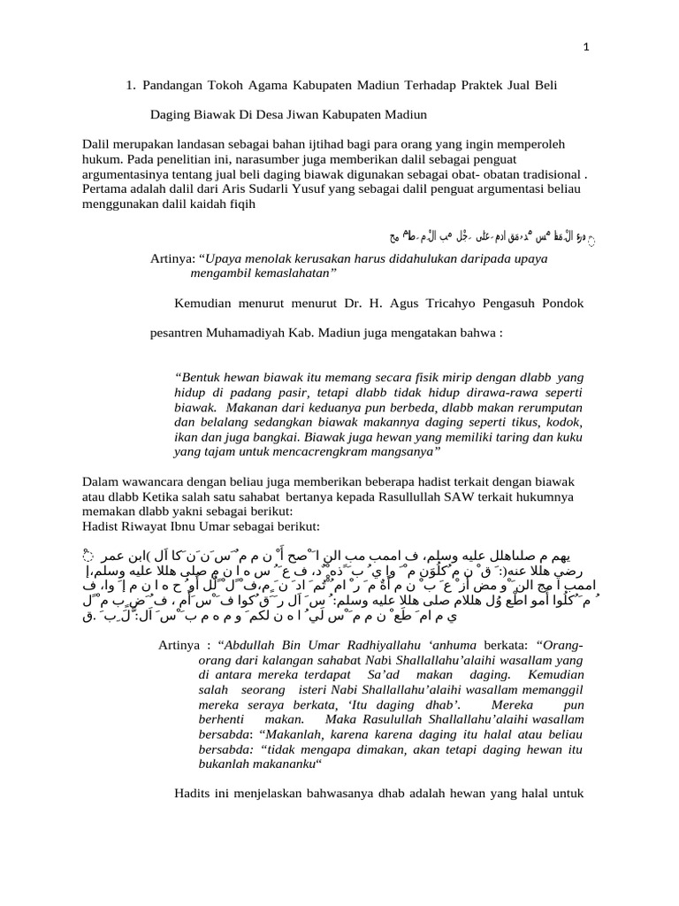 daging biawak menurut tokoh agama | PDF
