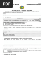 J50 Warrant of Arrest Application Form | PDF | Arrest | Arrest Warrant