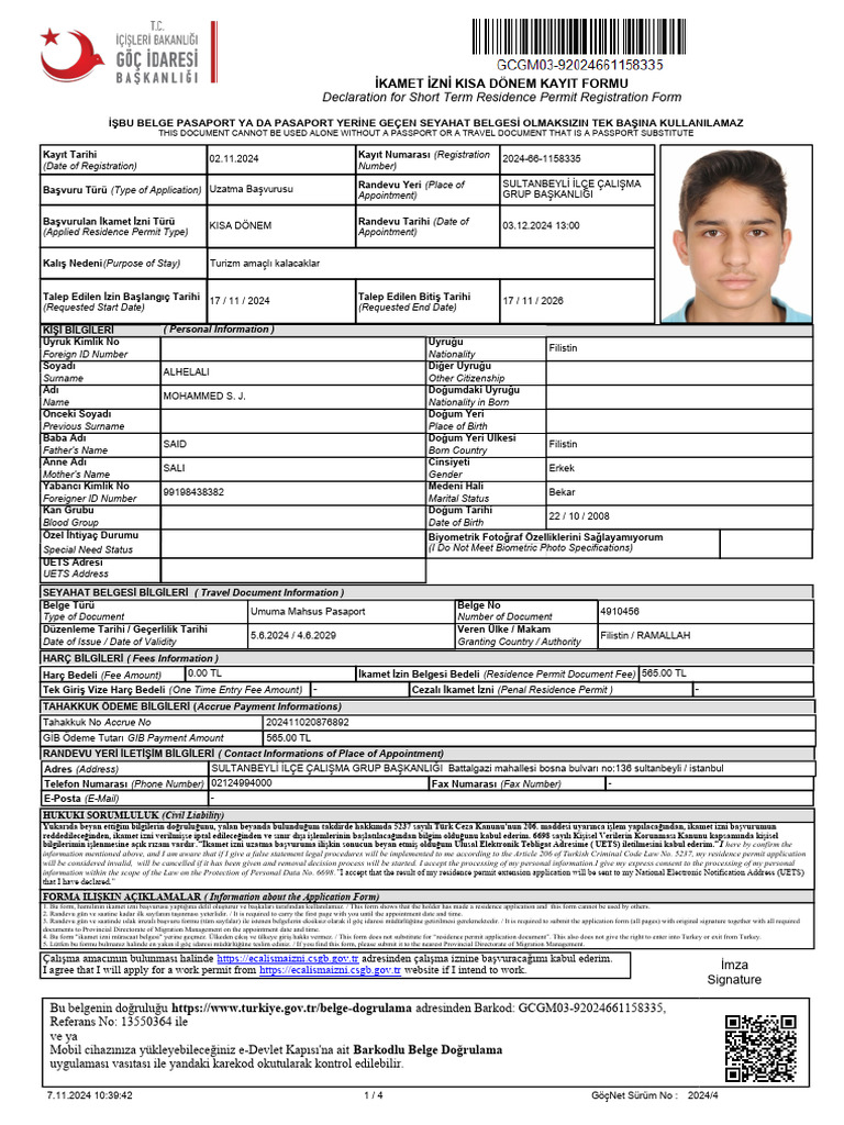 Basvuru Formu-Application Form (14) | PDF