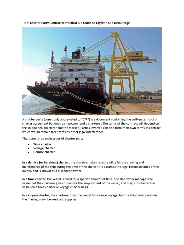 A-Z Guide to Charter Party Contracts | PDF | Ships | Water Transport