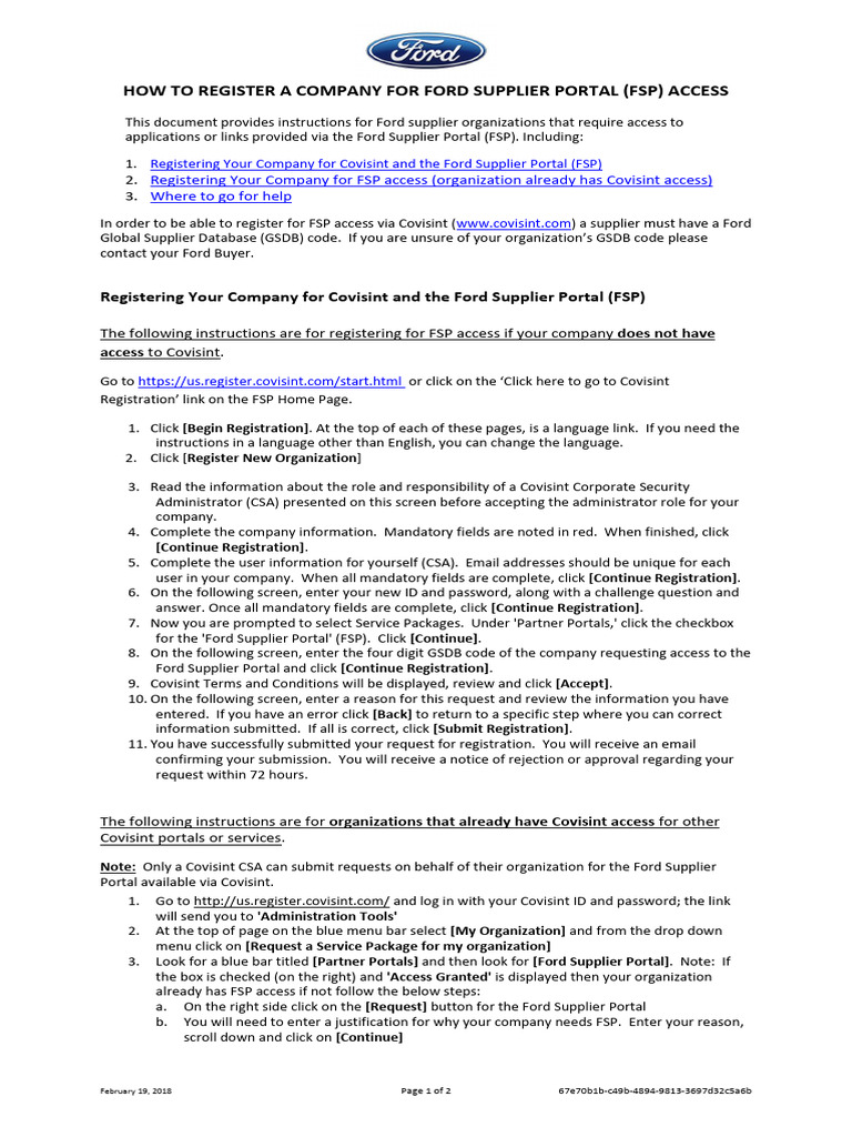 How To Register A Company For FSP | PDF