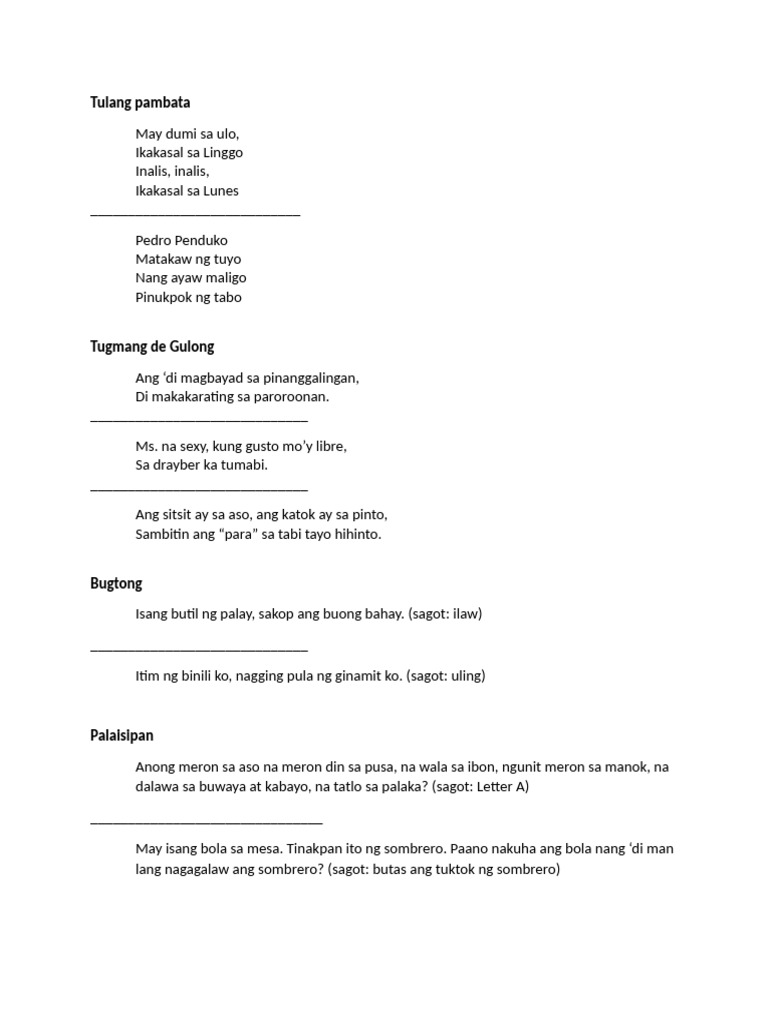 Tulang pambata | PDF