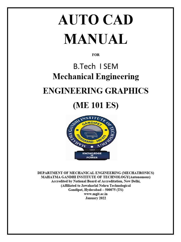 AUTO CAD Manual - Engineering Graphics | PDF | Graphical User ...
