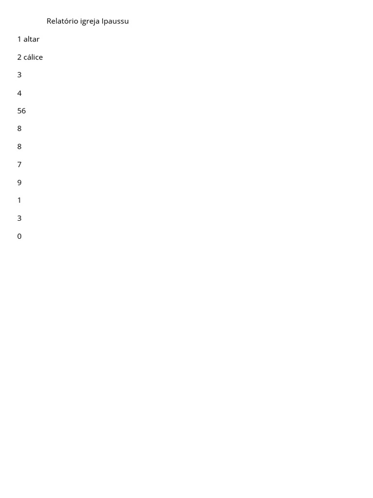 Relatório Igreja Ipaussu 20250105 171600 0000 | PDF