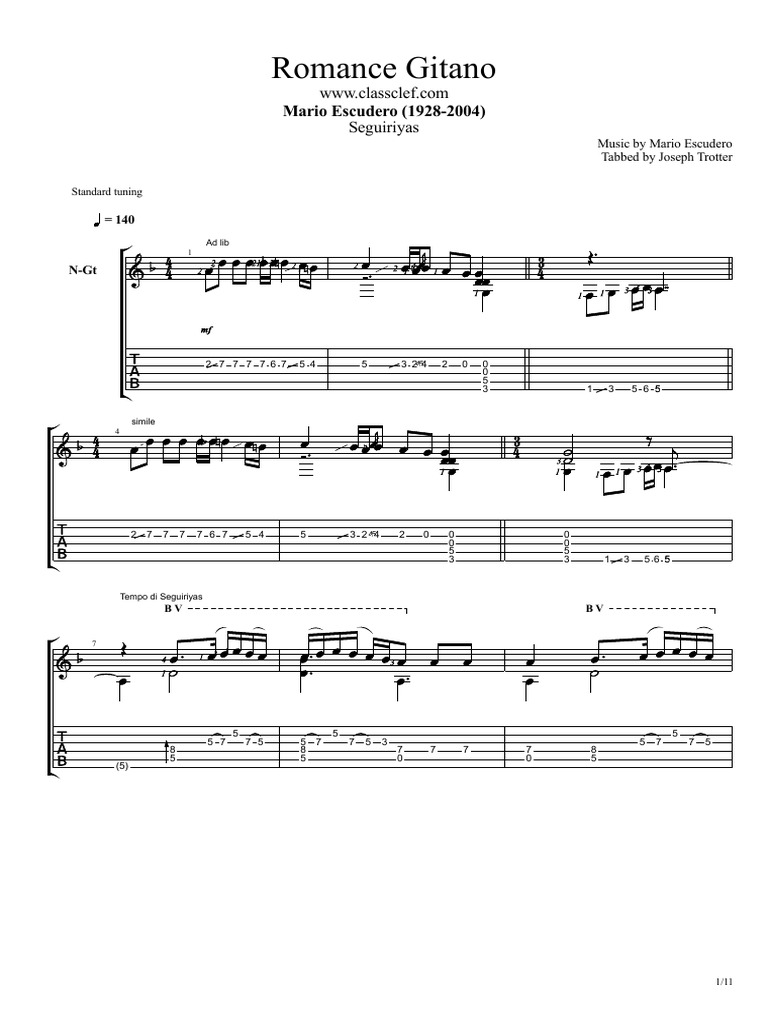 Romance Gitano by Mario Escudero | PDF