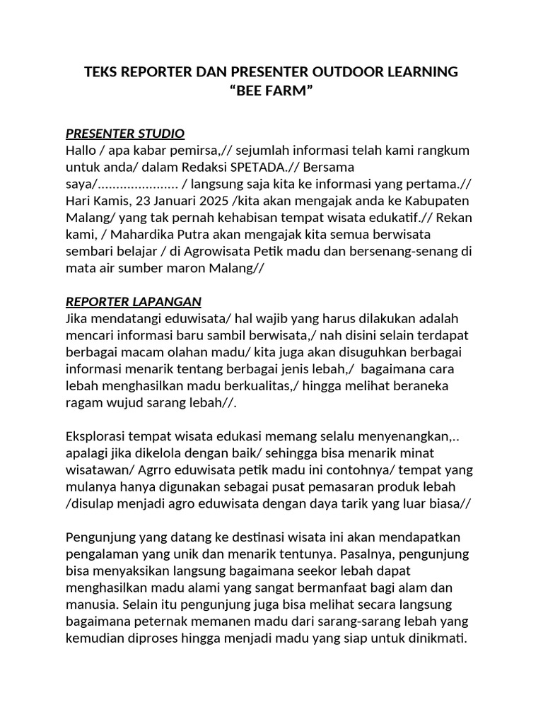 TEKS REPORTER ODL | PDF