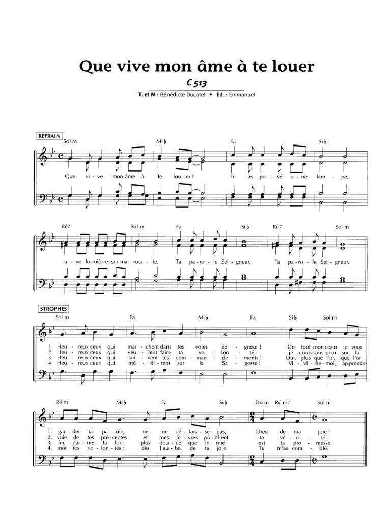 Que Vive Mon Âme À Te Louer | PDF