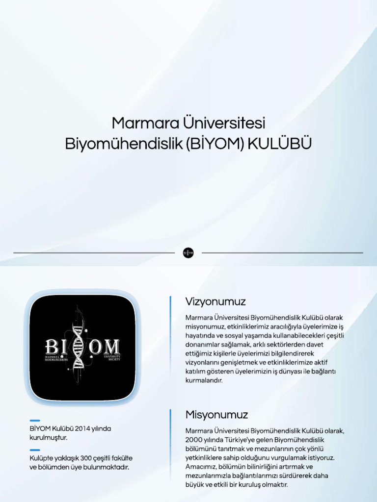 BİYOM Kulüp Tanıtım Dosyası | PDF