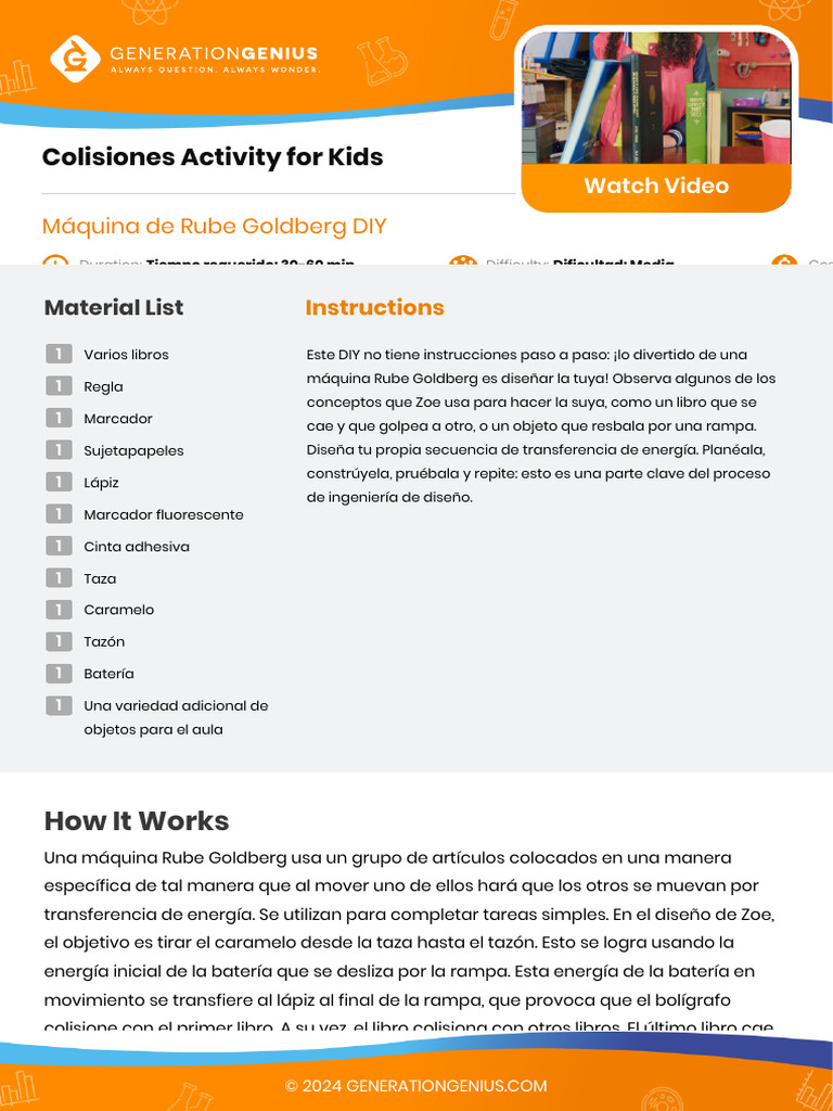 Máquina de Rube Goldberg DIY para Niños | PDF