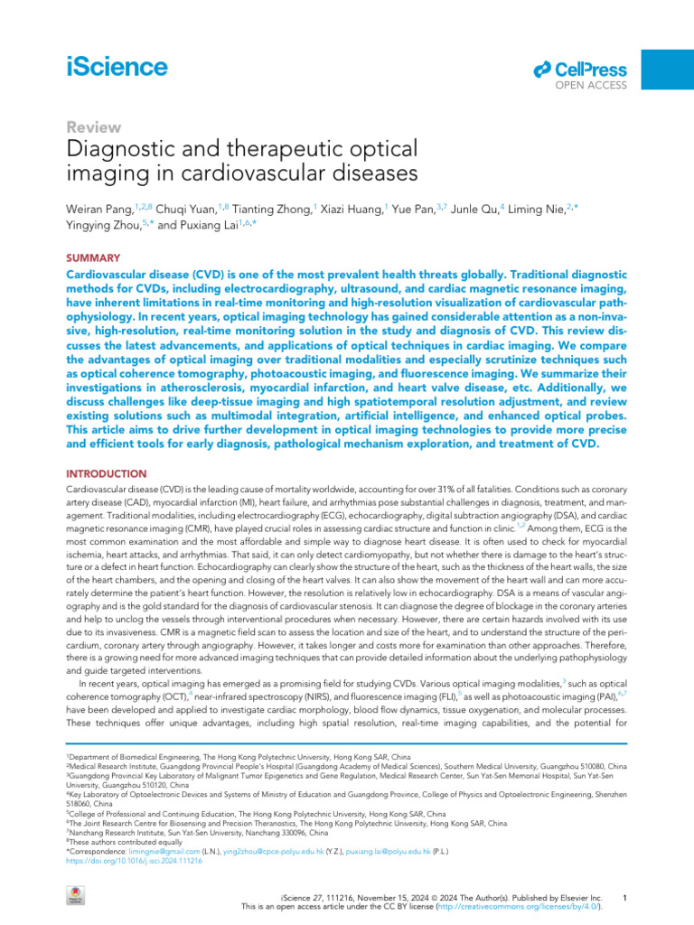 Diagnostic and Therapeutic Optical Imaging in CVD OCT and PAI 2024 ...