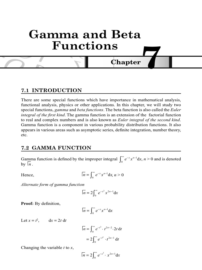 Gamma and Bita Integrals | PDF | Function (Mathematics) | Integral