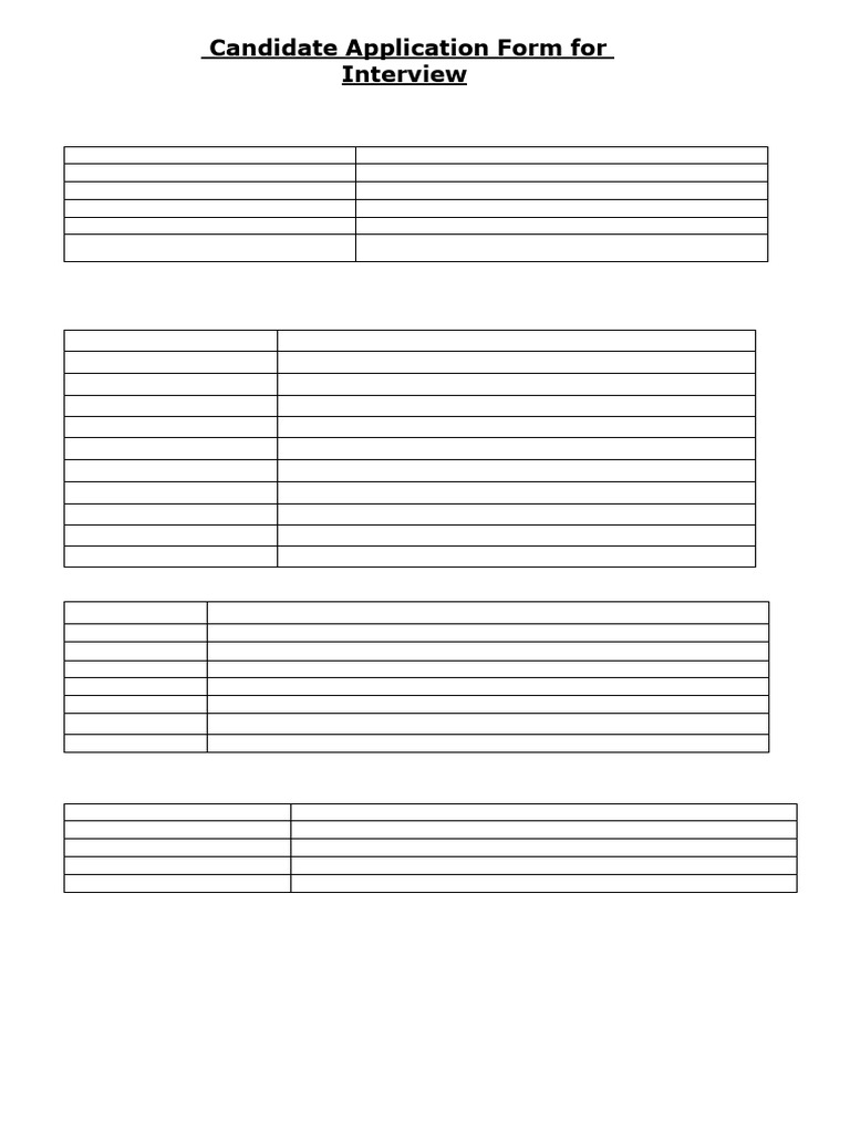 1. Candidate Application Form for Interview | PDF