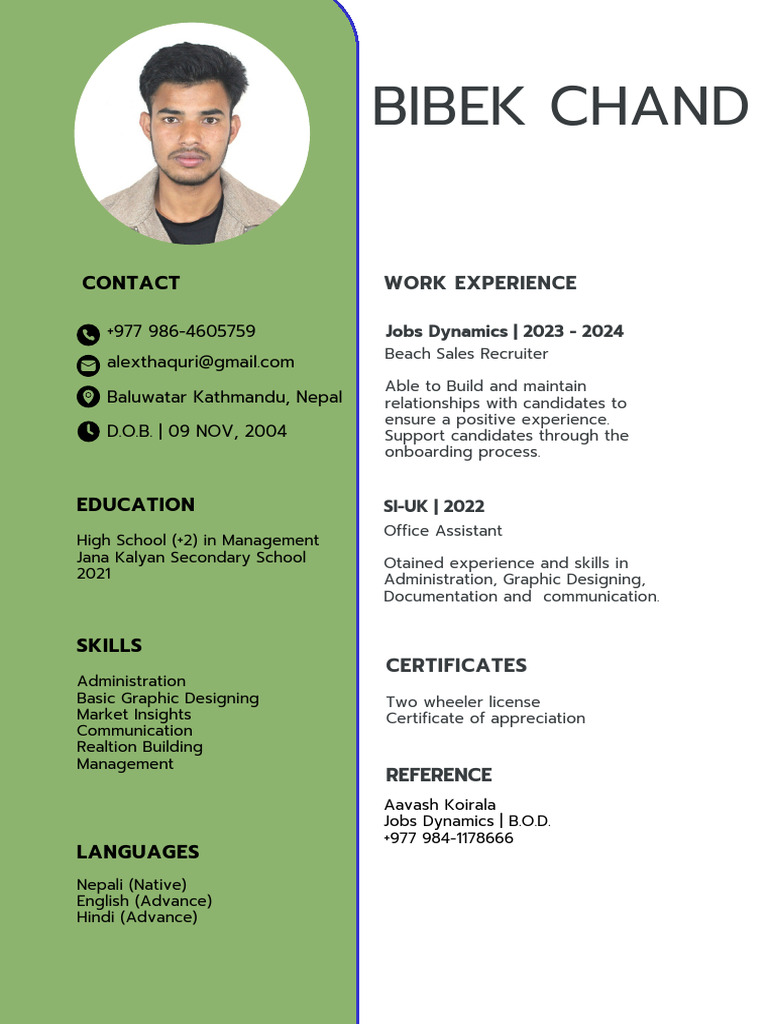 Bibek Chand Resume (CV) | PDF