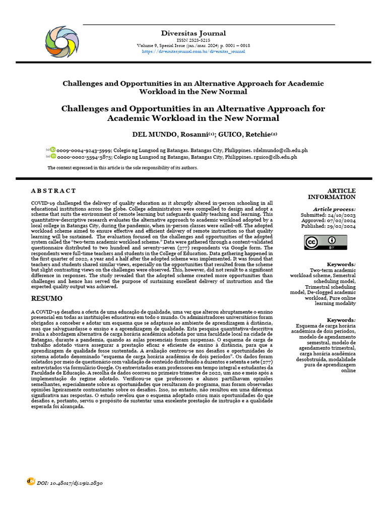 Academic Workload in Remote Learning | PDF | Teachers | Learning