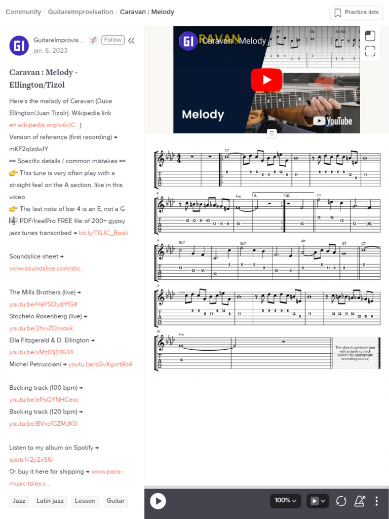 Caravan Melody - EllingtonTizol Soundslice 2 | PDF