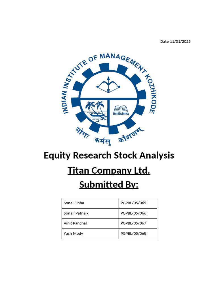 Stock Analysis Report - Titan Company Ltd. | PDF | Economies | Business